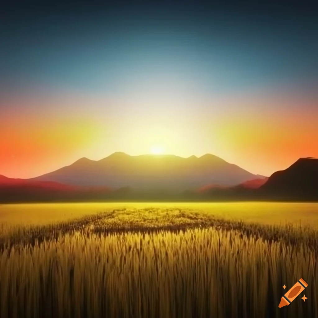 Panoramic view of a vast open field, meticulously crafted through a ...