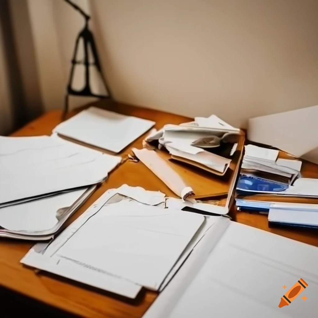 Messy and tidy desk comparison on Craiyon