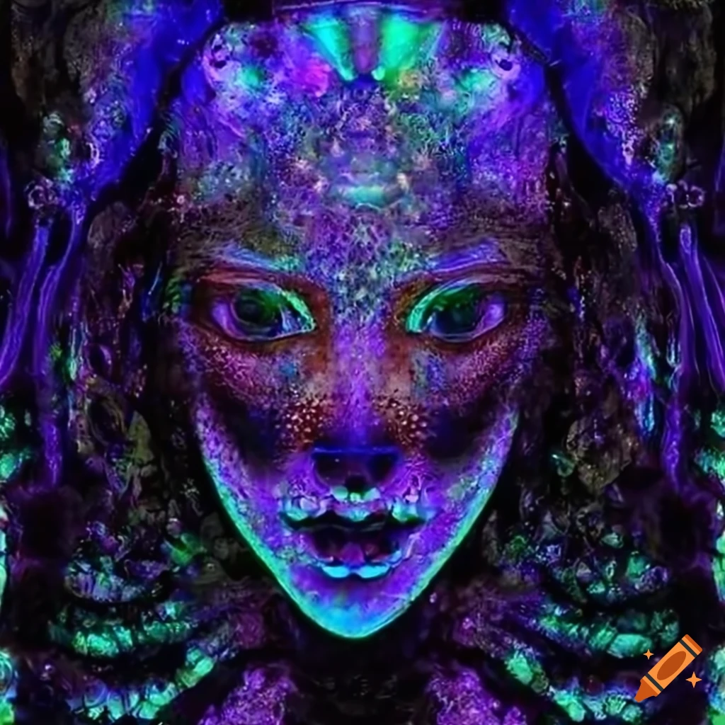 Close-up of a biopunk mermaid showcasing bioluminescent scales, gills ...