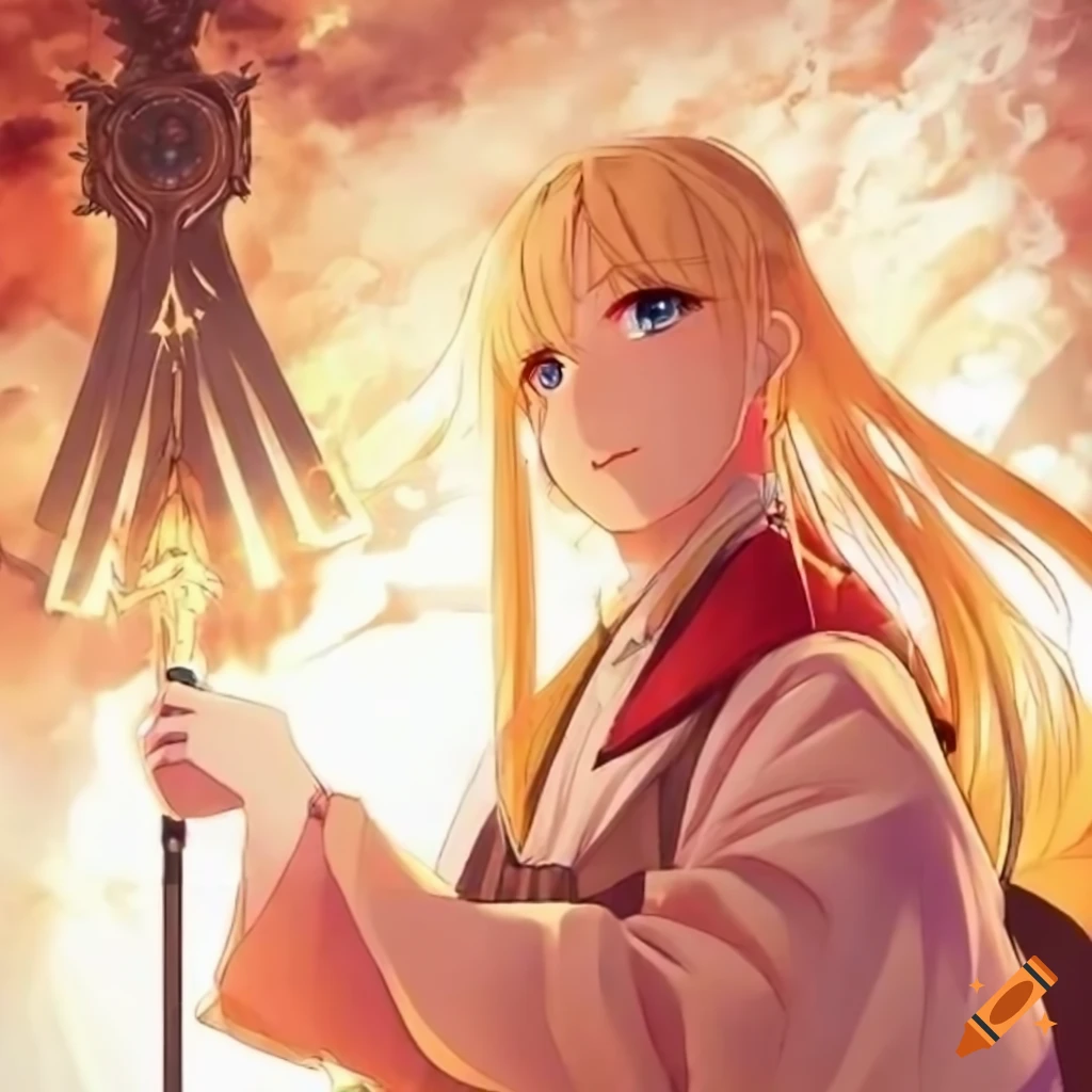 Stunning anime illustration of a catholic lady on Craiyon