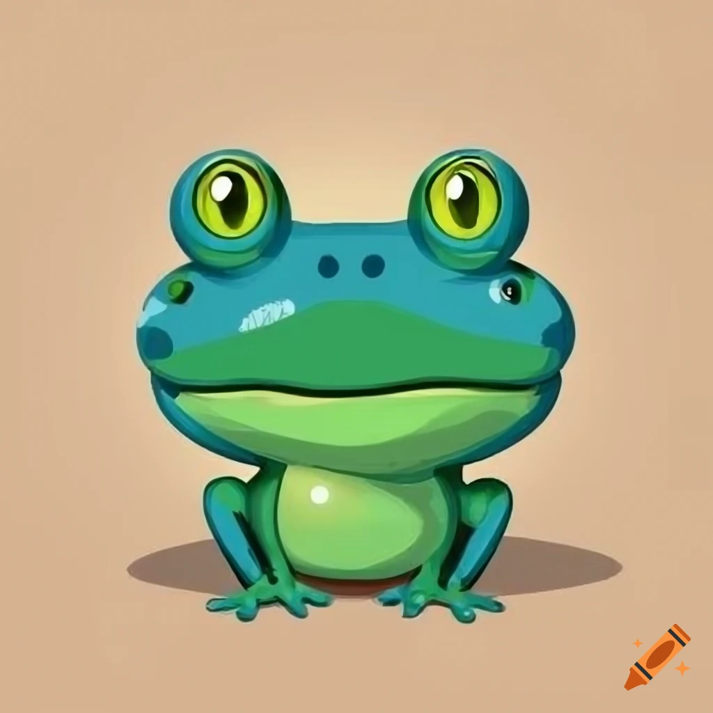 Cartoon frog design clipart on Craiyon