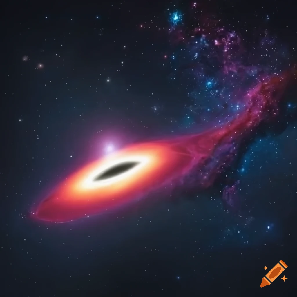 Exploring the cosmic black hole in the depths of space on Craiyon