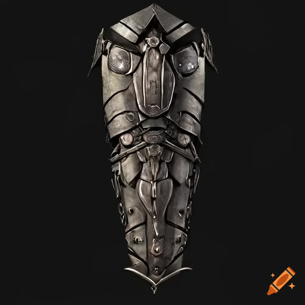 Stylish arm bracer armor with intricate shadow design on Craiyon