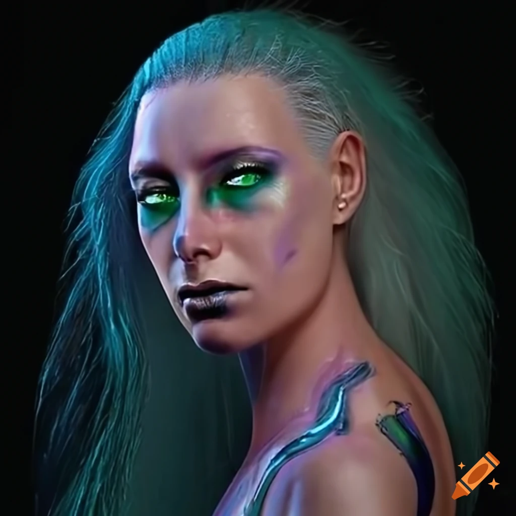 Closeup of a hyper realistic and hyper detailed portrait view on Craiyon