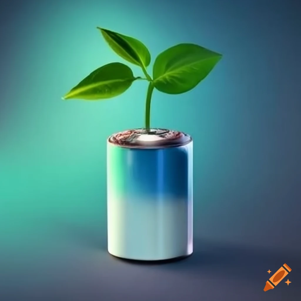 Electric battery connected to a plant root on Craiyon