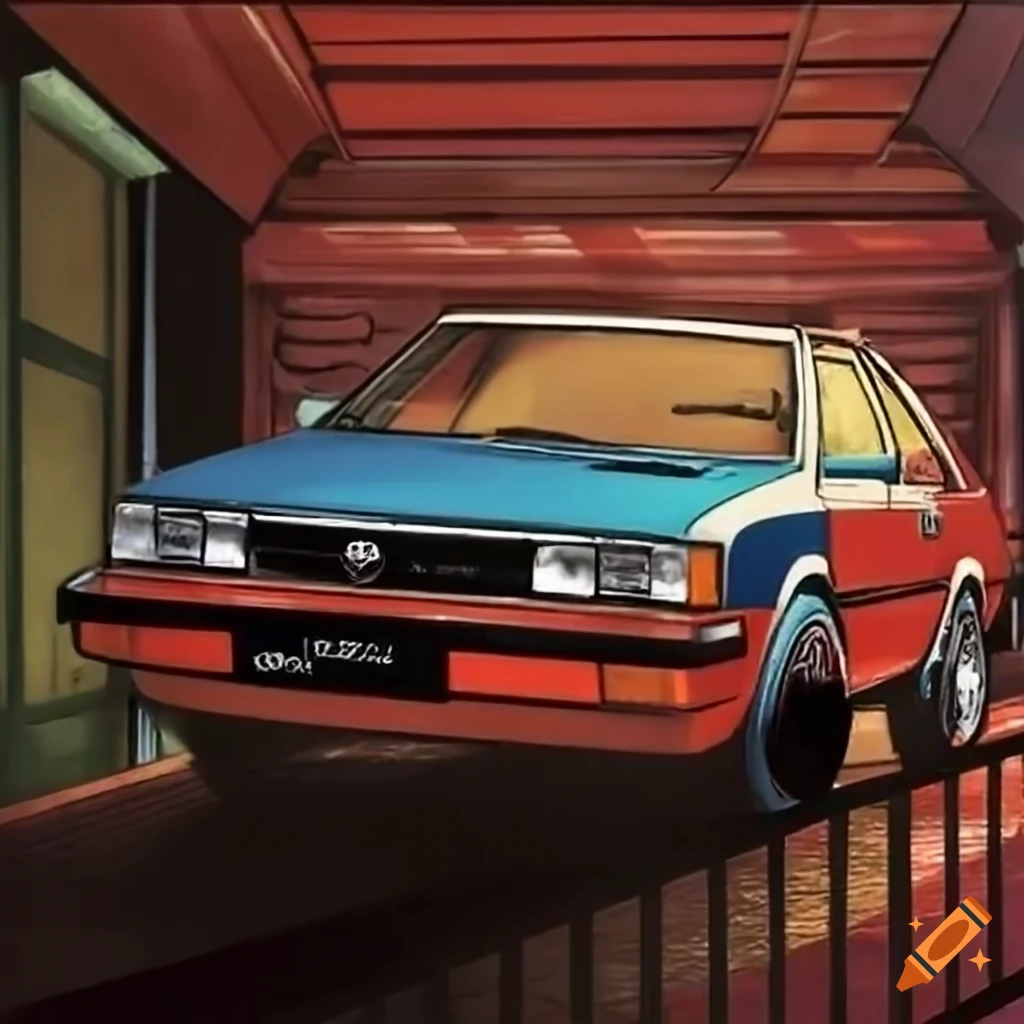 Vintage japanese anime style toyota camry advertisement on Craiyon