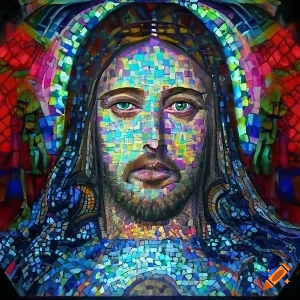 Hyper realistic portrait of Jesus in a front facing full body view on ...