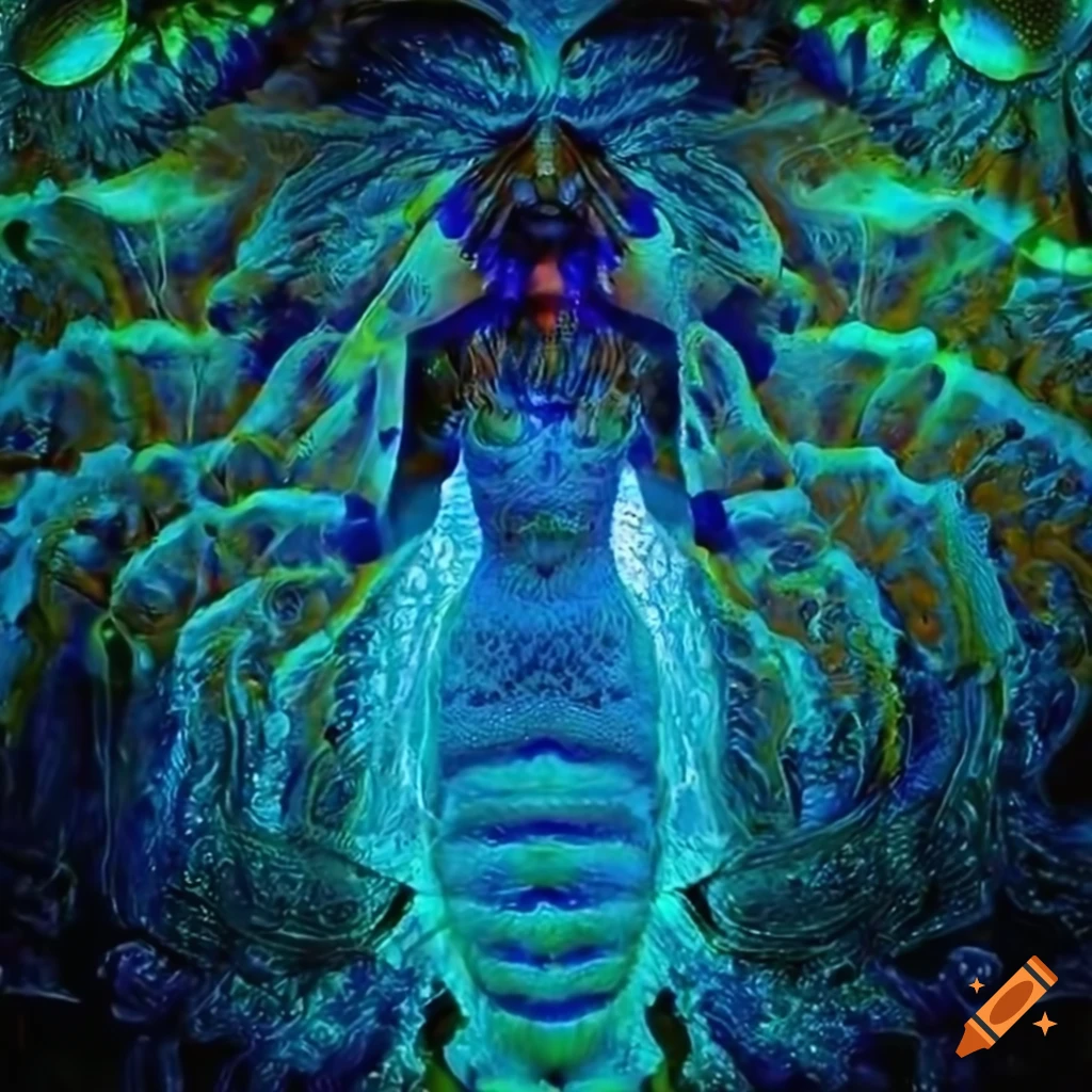 Close-up of a biopunk mermaid showcasing bioluminescent scales, gills ...