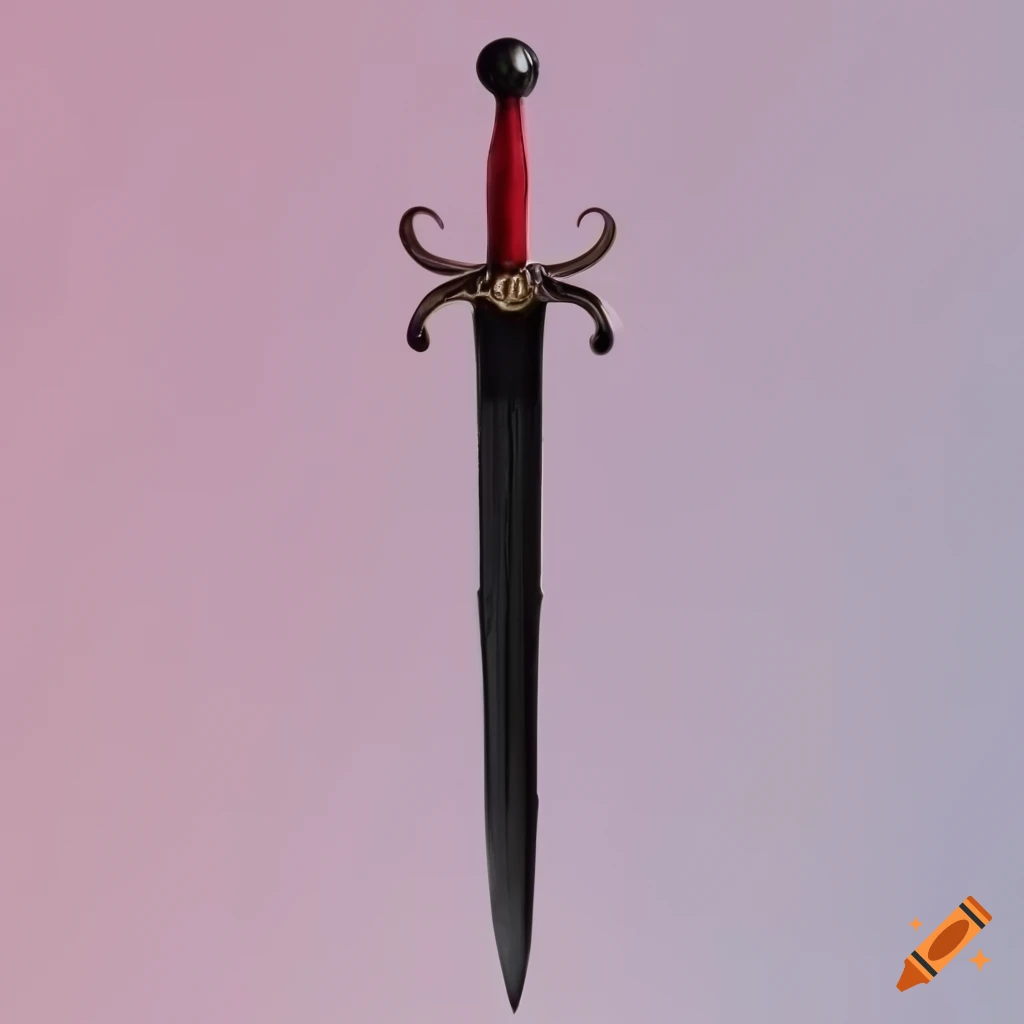 Dark blade with red hilt on Craiyon
