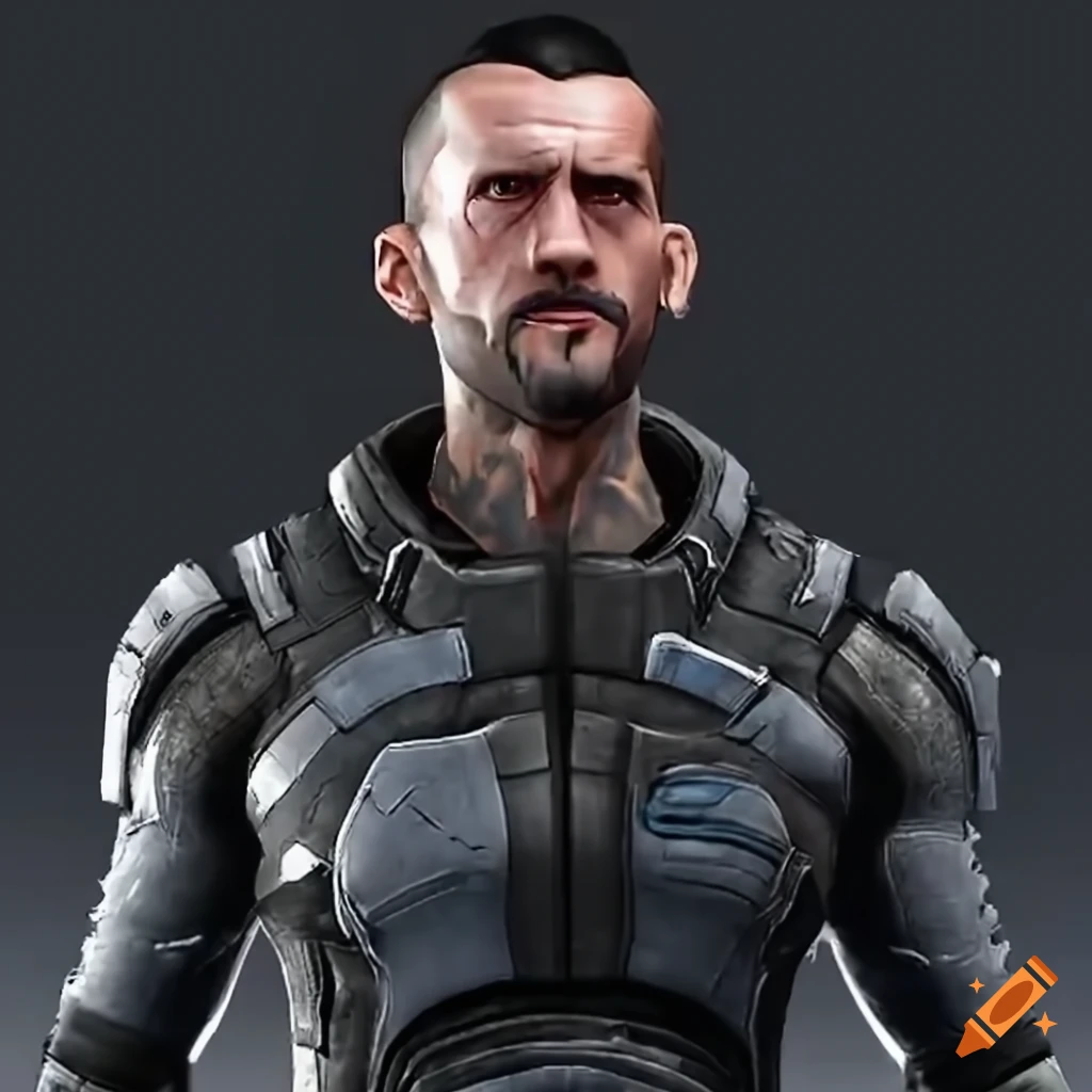 CM Punk as N7 Officer punching a Reaper Husk in Mass Effect scene on ...