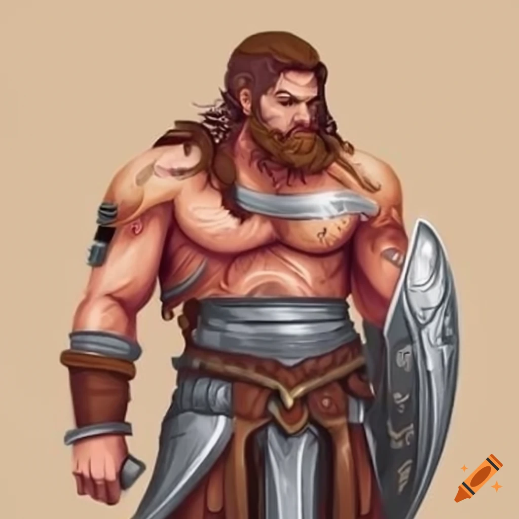 Male barbarian knight in the north on Craiyon