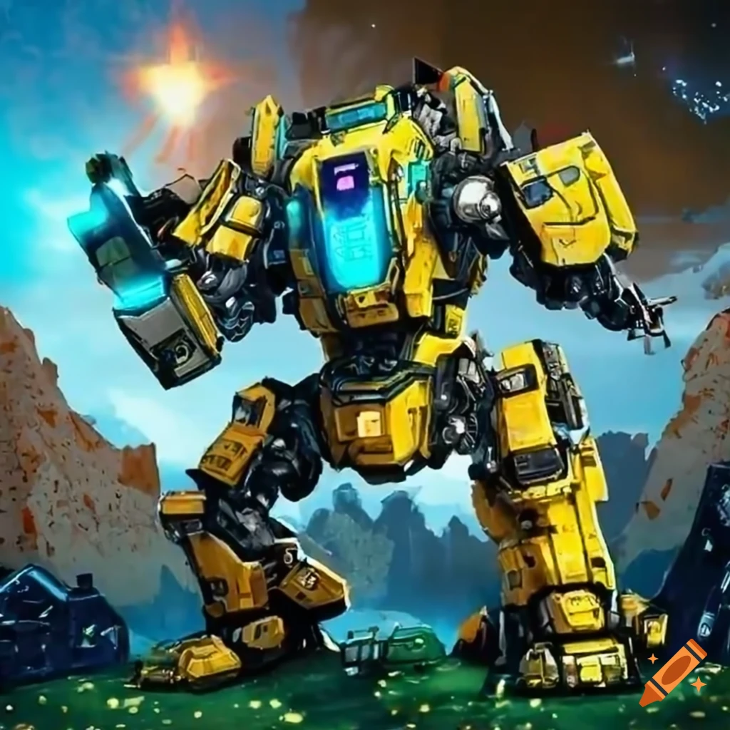 Colorful mecha inspired by Titanfall with art nouveau and anime art ...