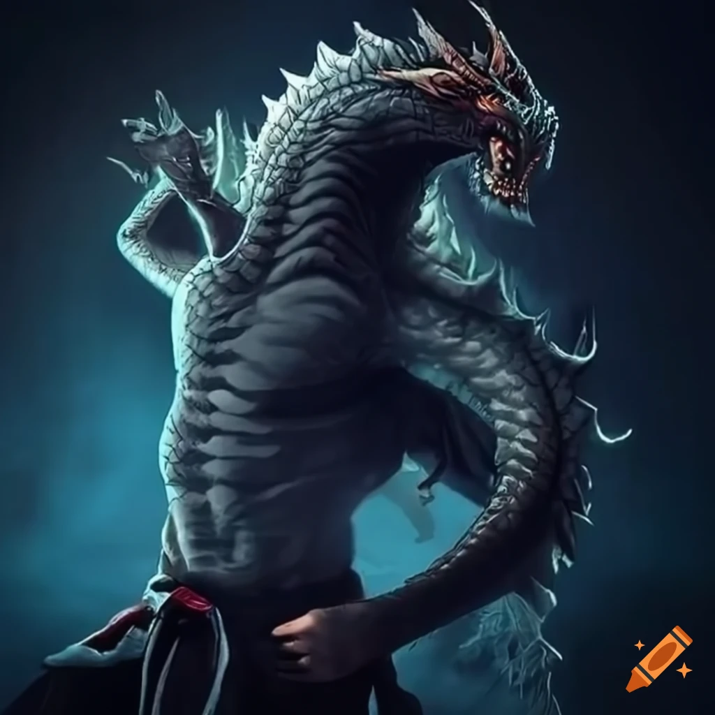 Dragon in jiu jitsu gi as a fighter on Craiyon