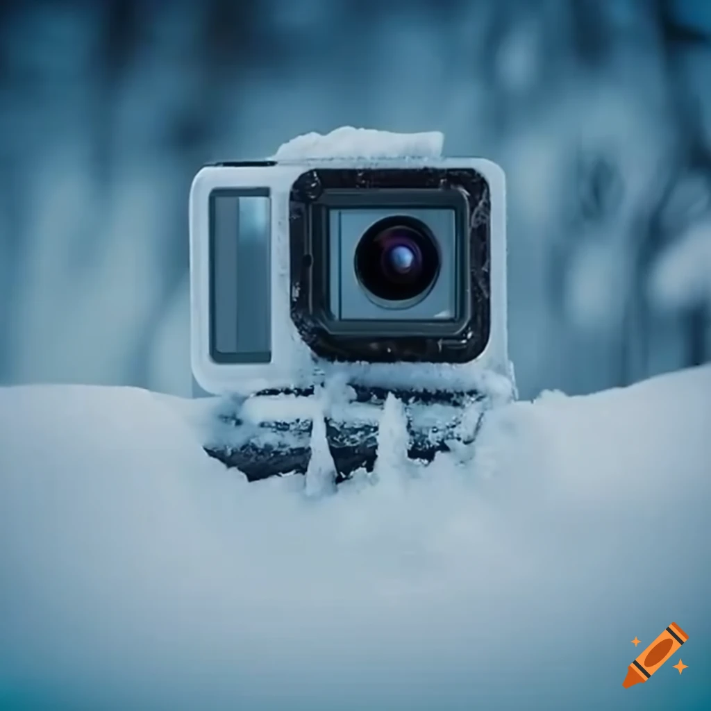 Gopro camera buried in frozen snow on Craiyon