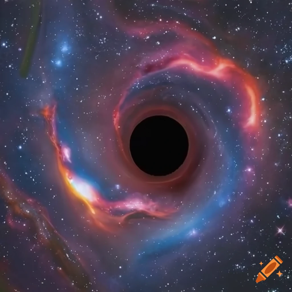Cosmic black hole revealed in captivating realism on Craiyon