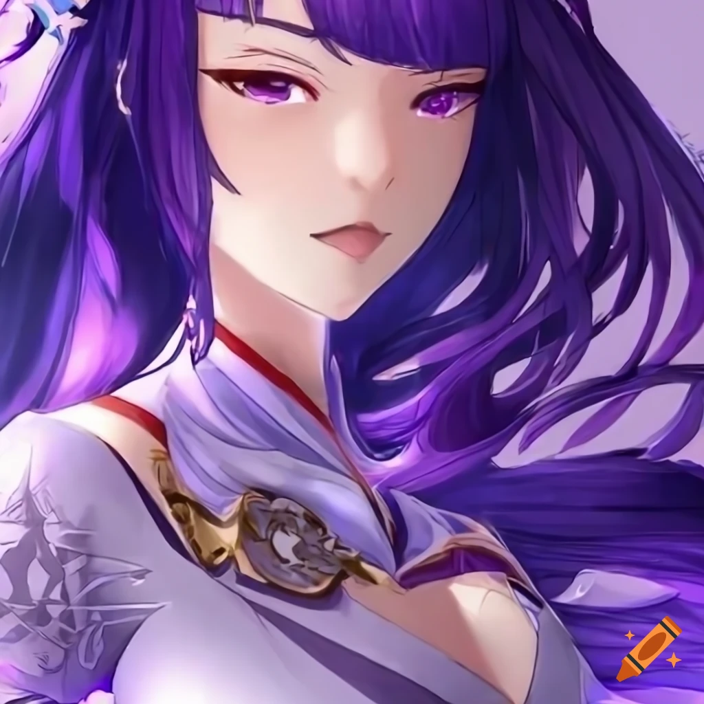 Raiden shogun character from genshin impact on Craiyon