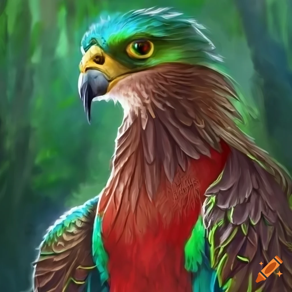 Quetzal hawk fantasy art on Craiyon