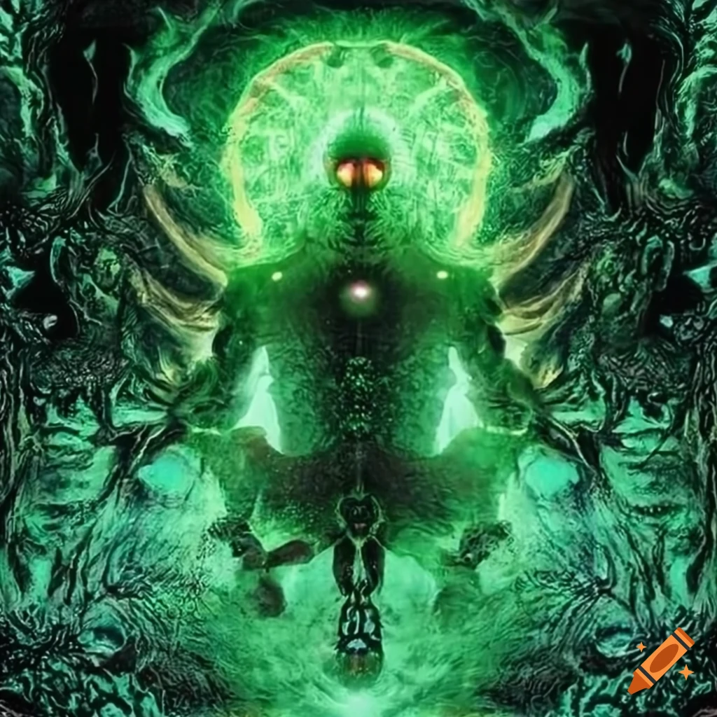 Chaos god of green consciousness ninja punk on Craiyon