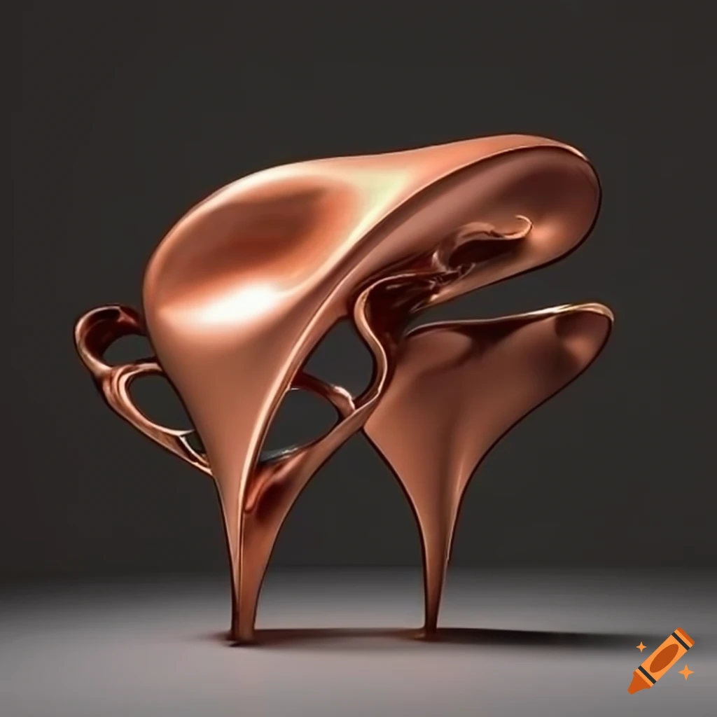 Biomorphic robots in copper and brass inspired by Zaha Hadid and ...