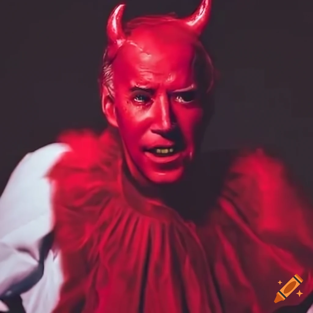 Political satire representation of joe biden as the devil on Craiyon