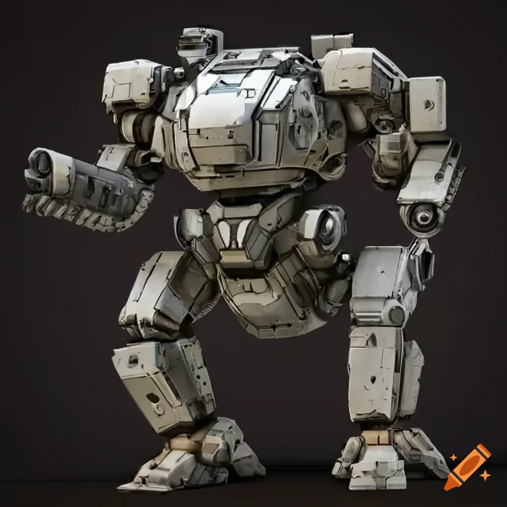 Mech battle suit with futuristic rifle on Craiyon