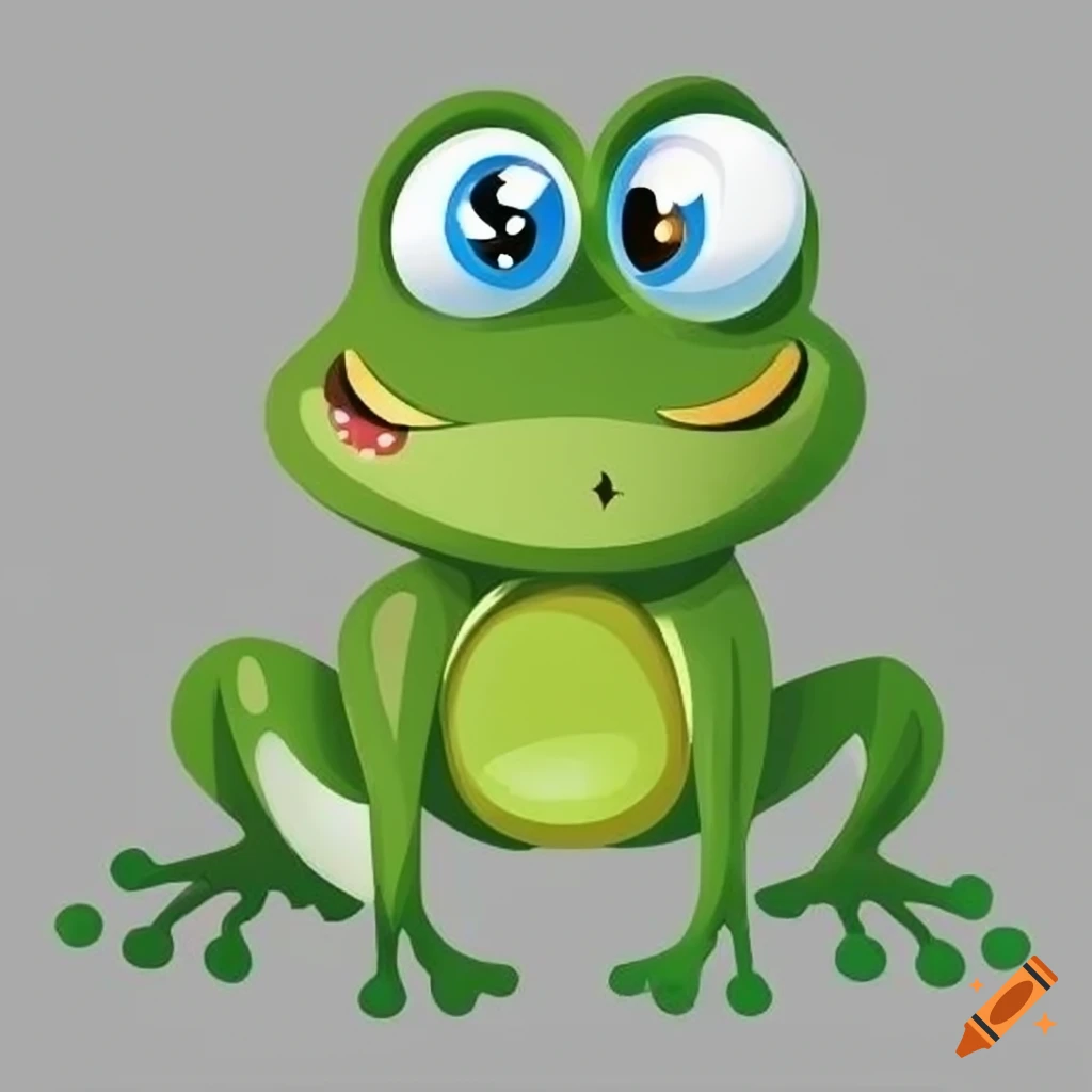 Silly cartoon frog clipart design on Craiyon
