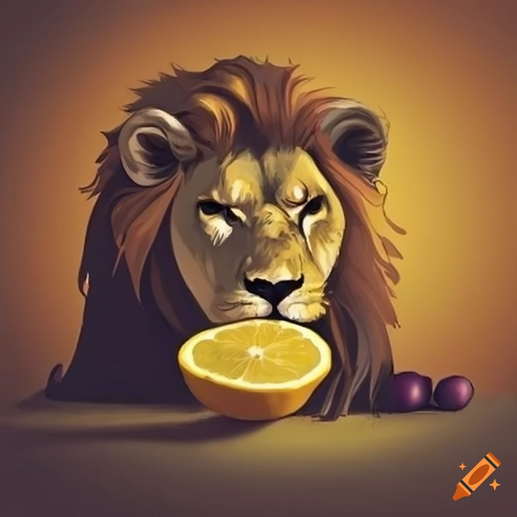 Lion with lemons on Craiyon