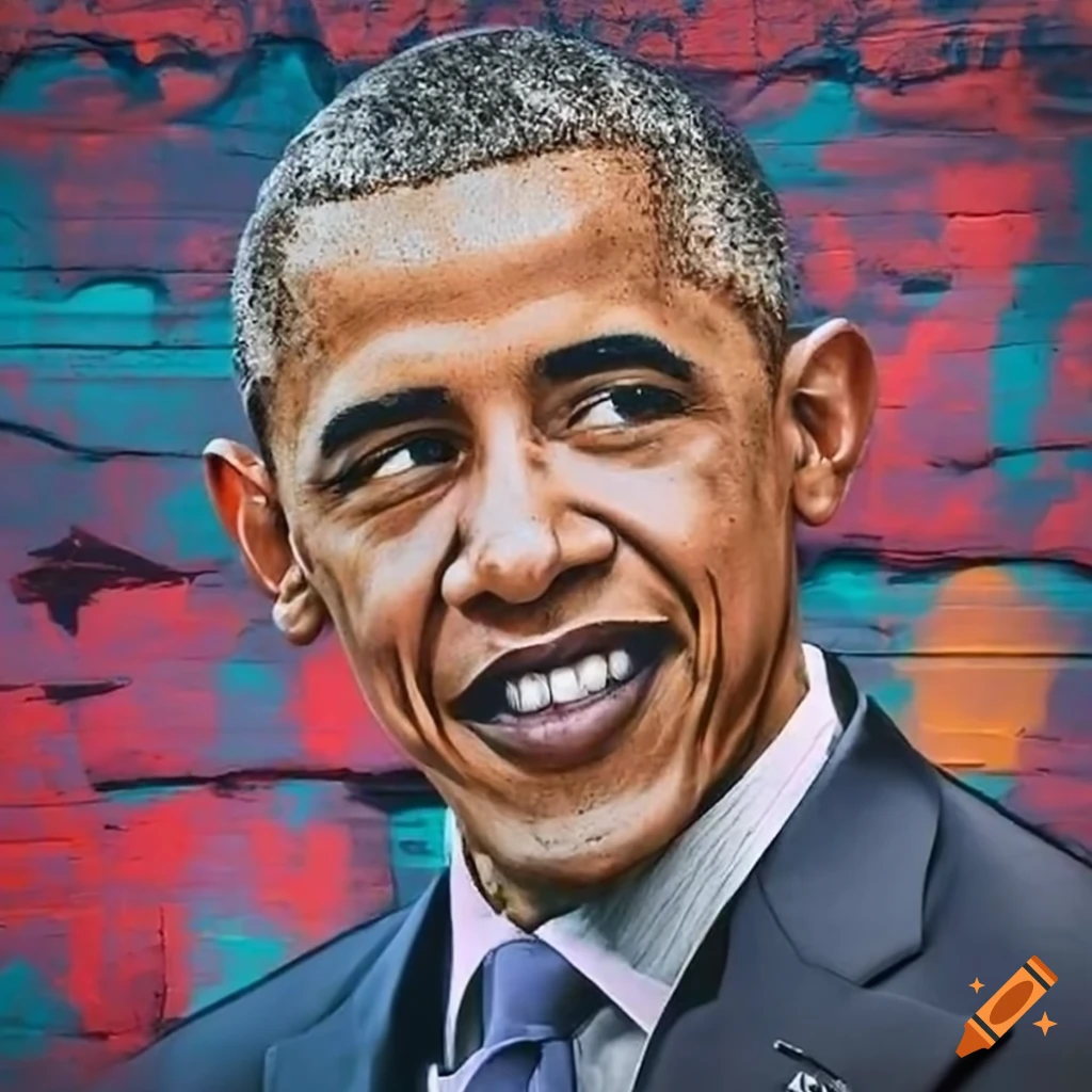 Mural of barack obama on a brick wall on Craiyon