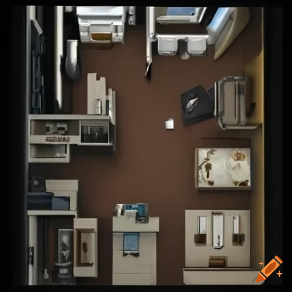 Floorplan of a police department building on Craiyon