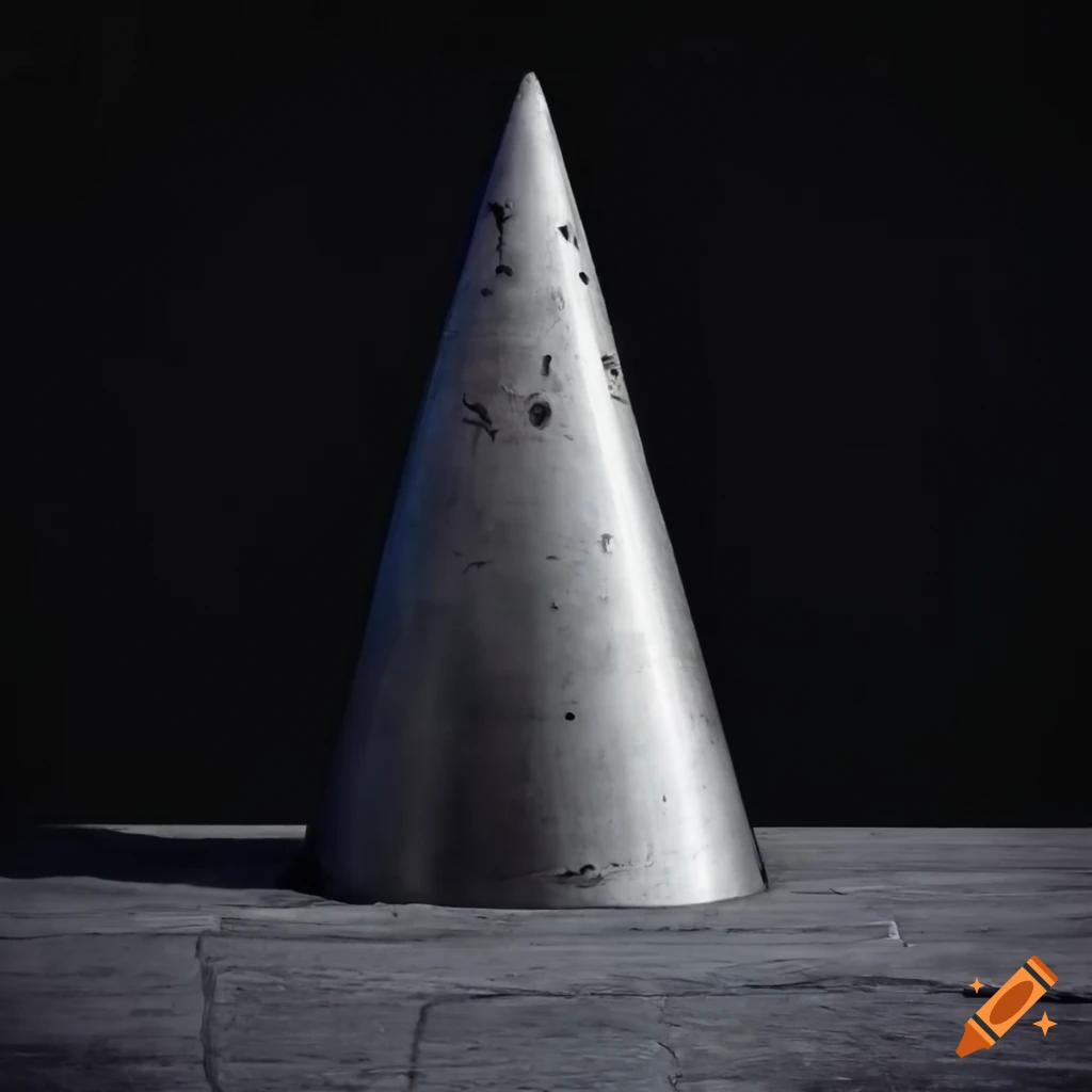 Huge conical steel monolith on Craiyon