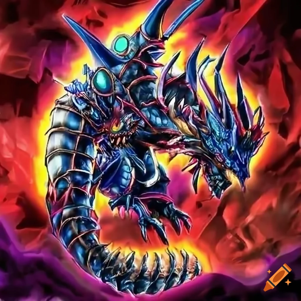 Yugioh thunder dragon fusion with tri-horned dragon on Craiyon