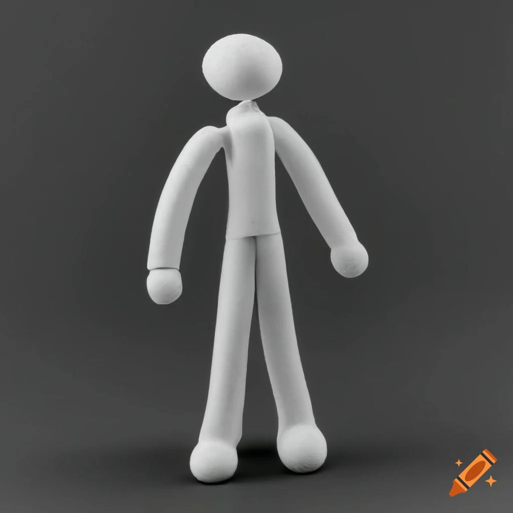 Plasticine stick figure sculpture on Craiyon