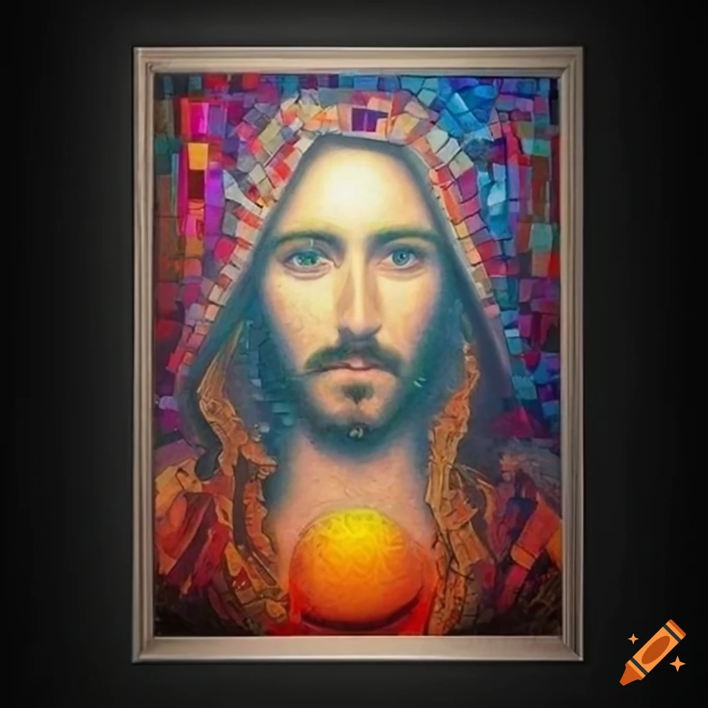 Hyper realistic portrait of jesus in a front facing full body view on ...