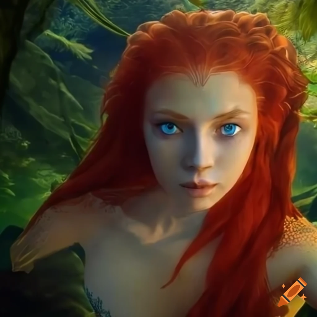 Close-up of a mermaid goddess in exquisite detail on Craiyon