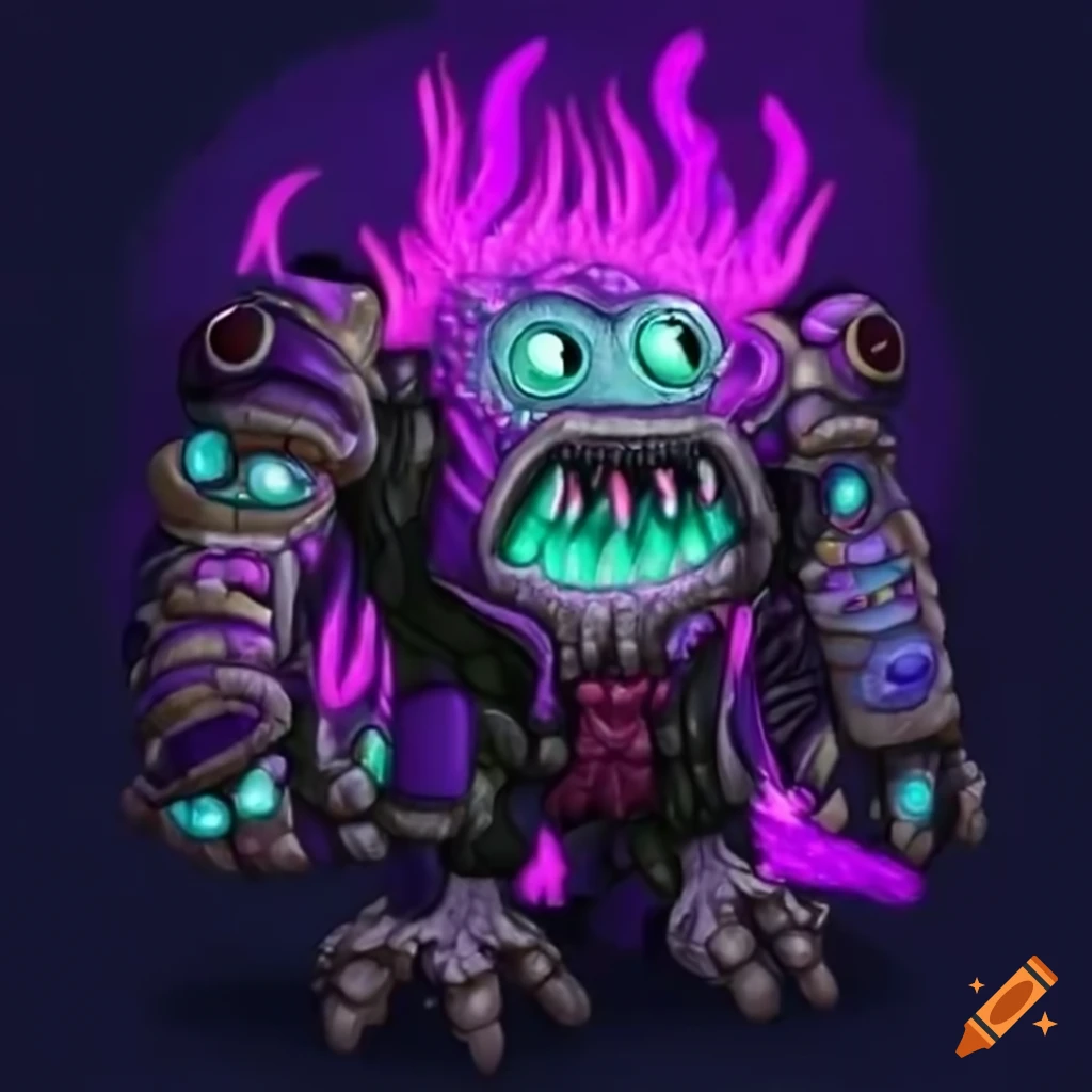 My singing monsters plasma dark mech crystal poison on Craiyon