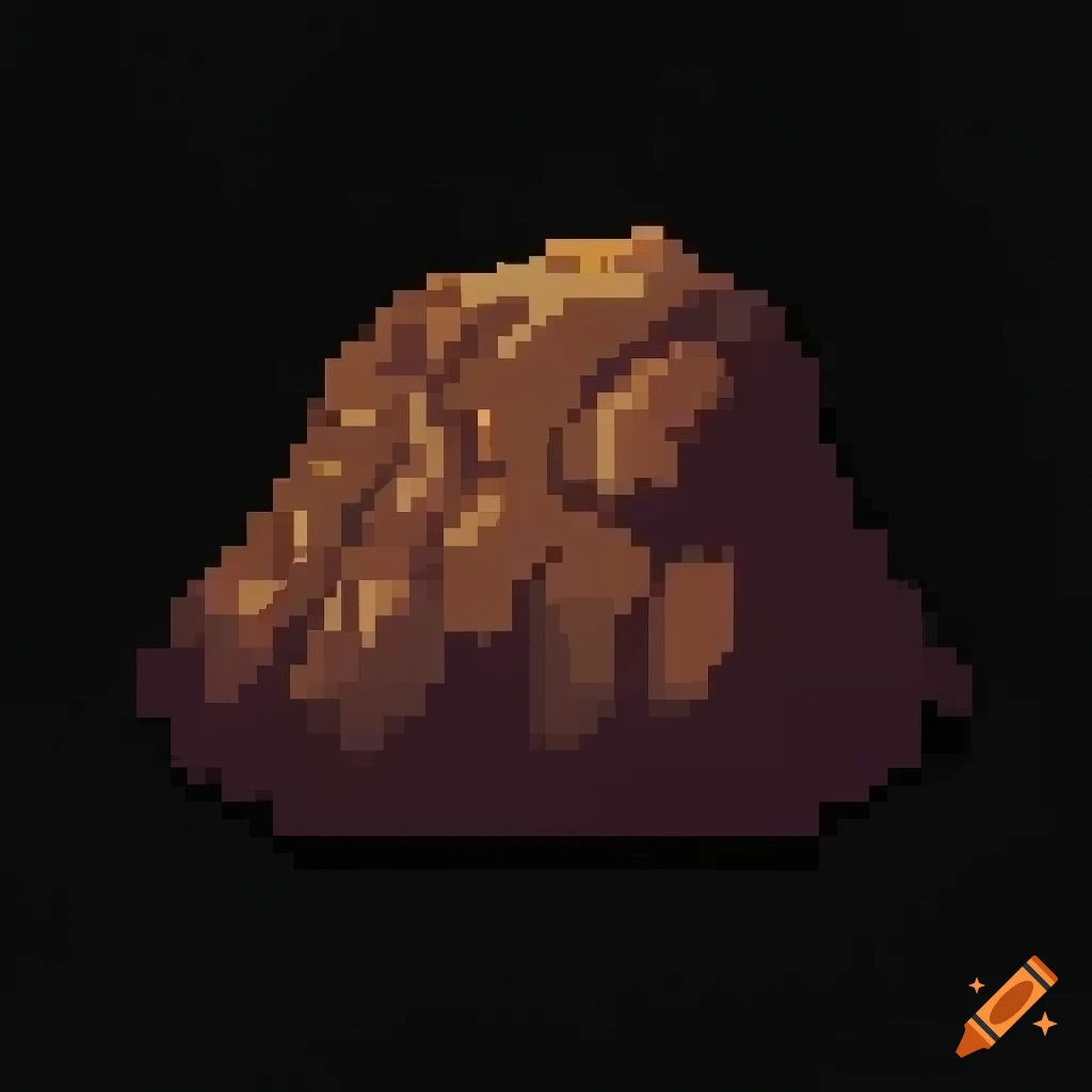 Detailed pixel art of a boulder on Craiyon