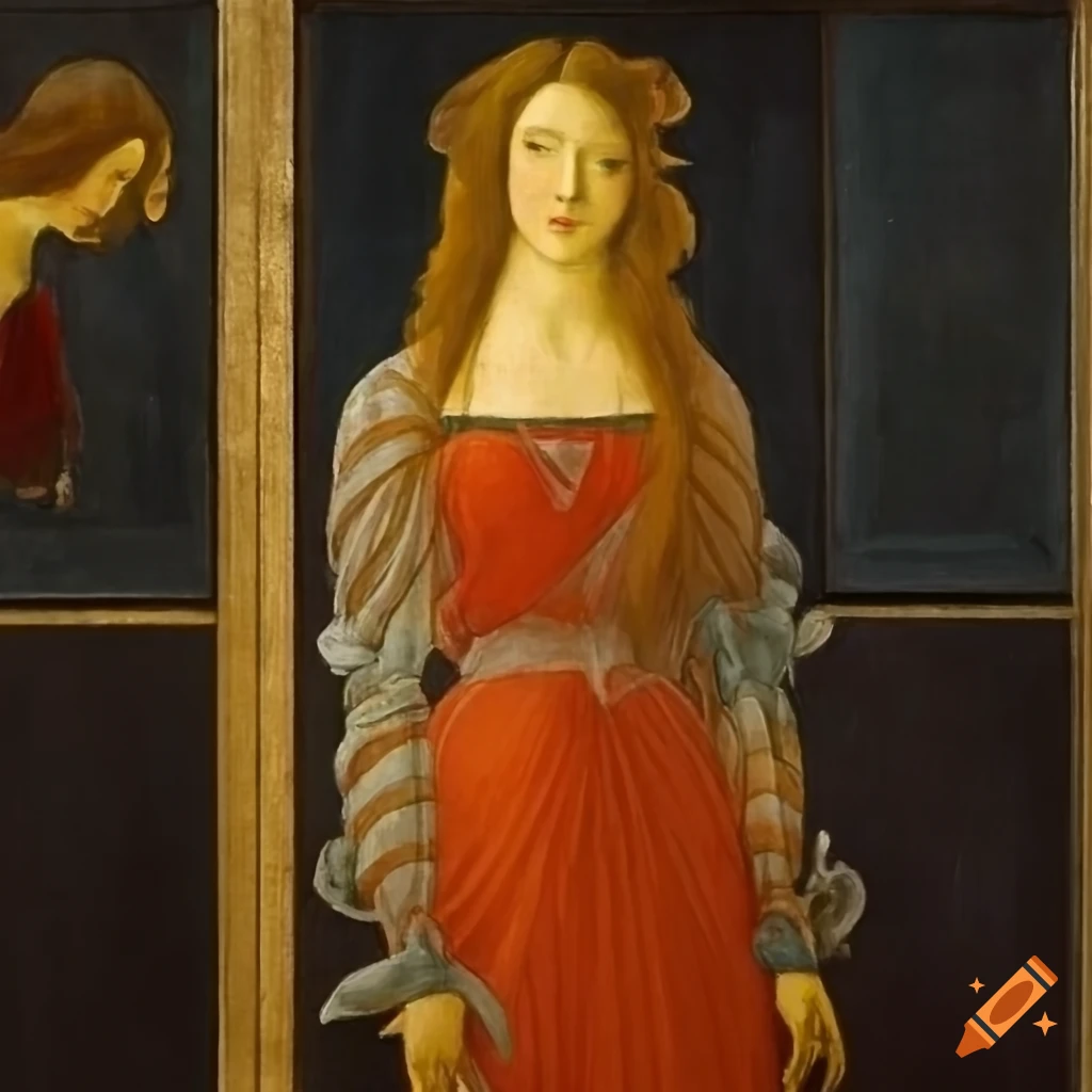 Full Body View Of Pre Raphaelite Style Pretty Young Ladies With Long Hair On Craiyon