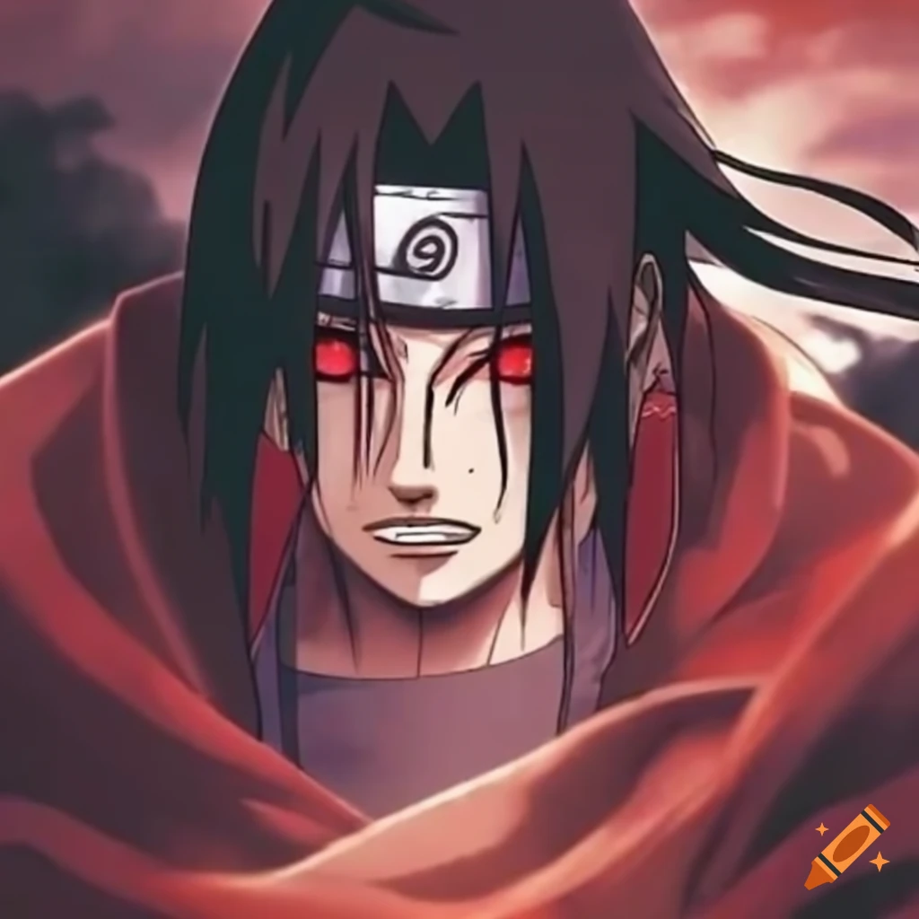 Itachi uchiha in a menacing and mysterious pose on Craiyon