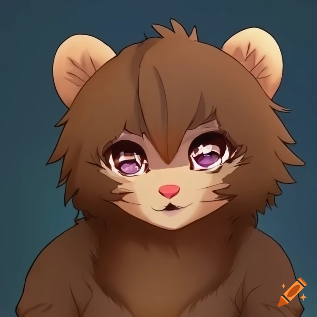 Kemono brown bear fursona with brown eyes (female) on Craiyon
