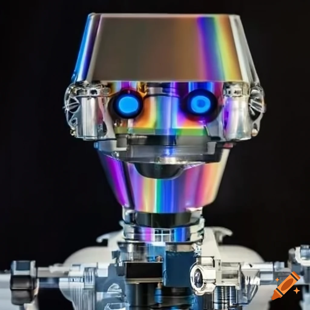 Female pneumatic piston robot with rectangular prismatic body shape on ...