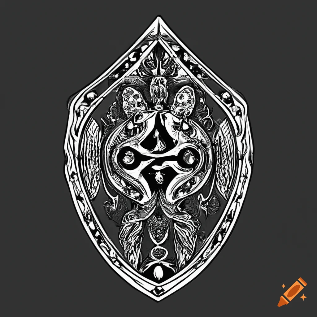 Mystical sword fighting clan shield on Craiyon