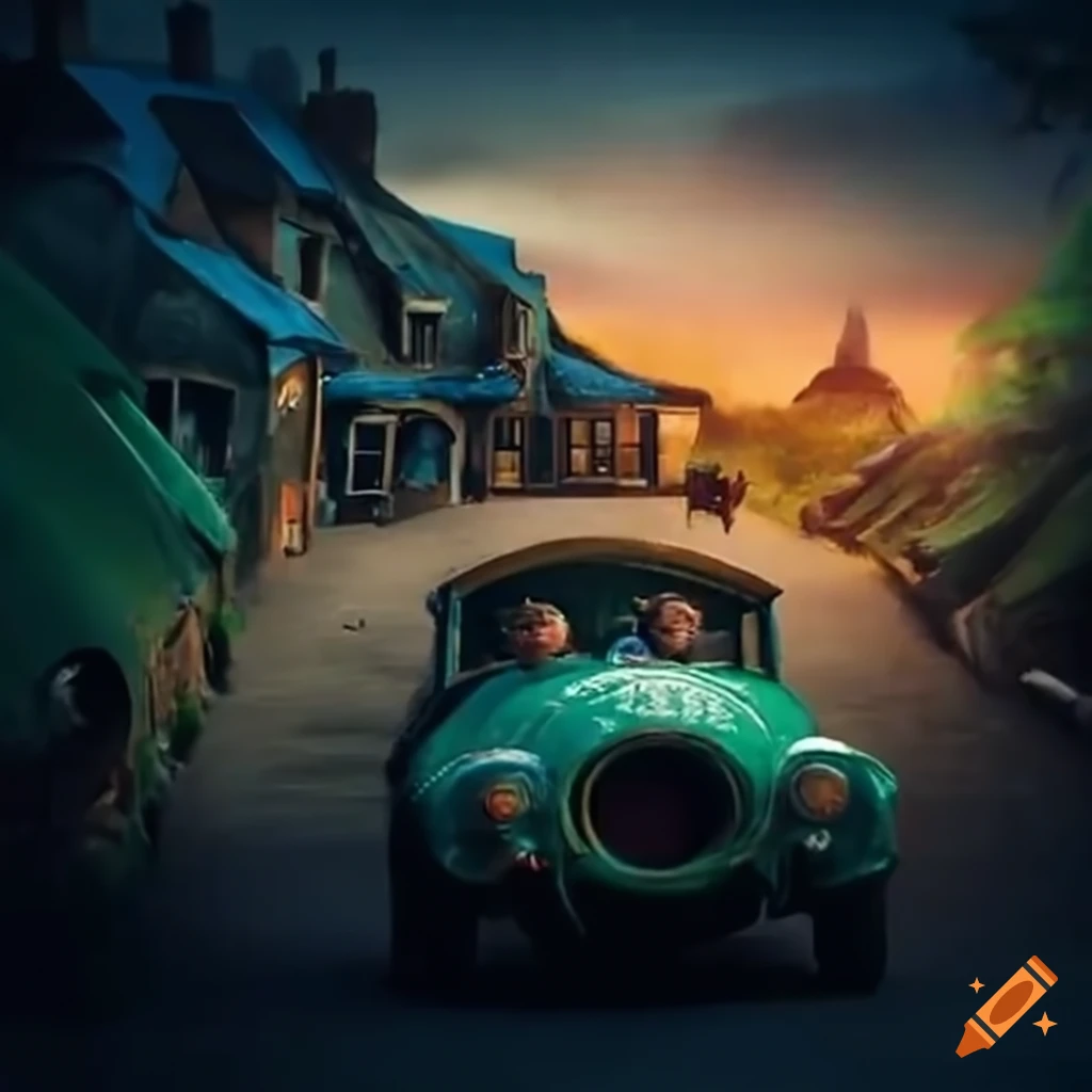 Hobbit jumping into motorcar for thrilling chase through Hobbiton on ...