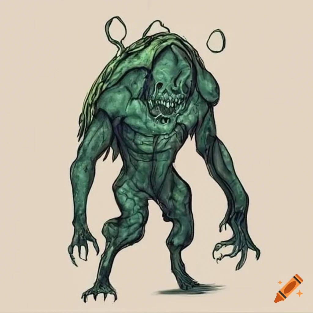 Large mutant with shelled body and poisonous skin on Craiyon