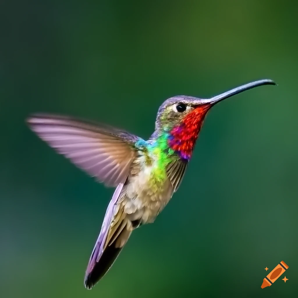 Hummingbird in high definition photography with light reflections on ...