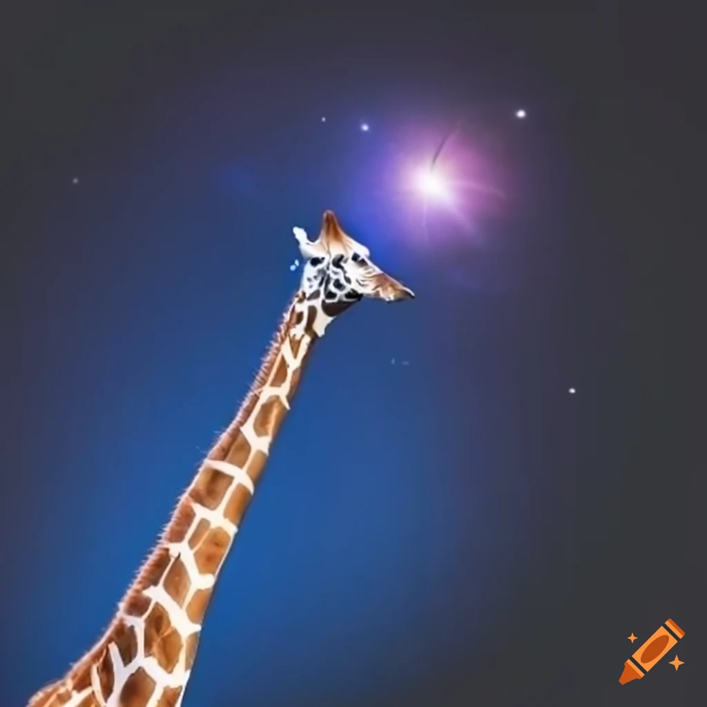 Giraffe in space on Craiyon