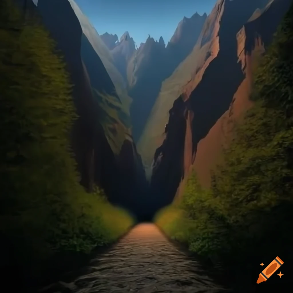 Closeup front-facing hyper realistic portrait of a vast landscape on ...