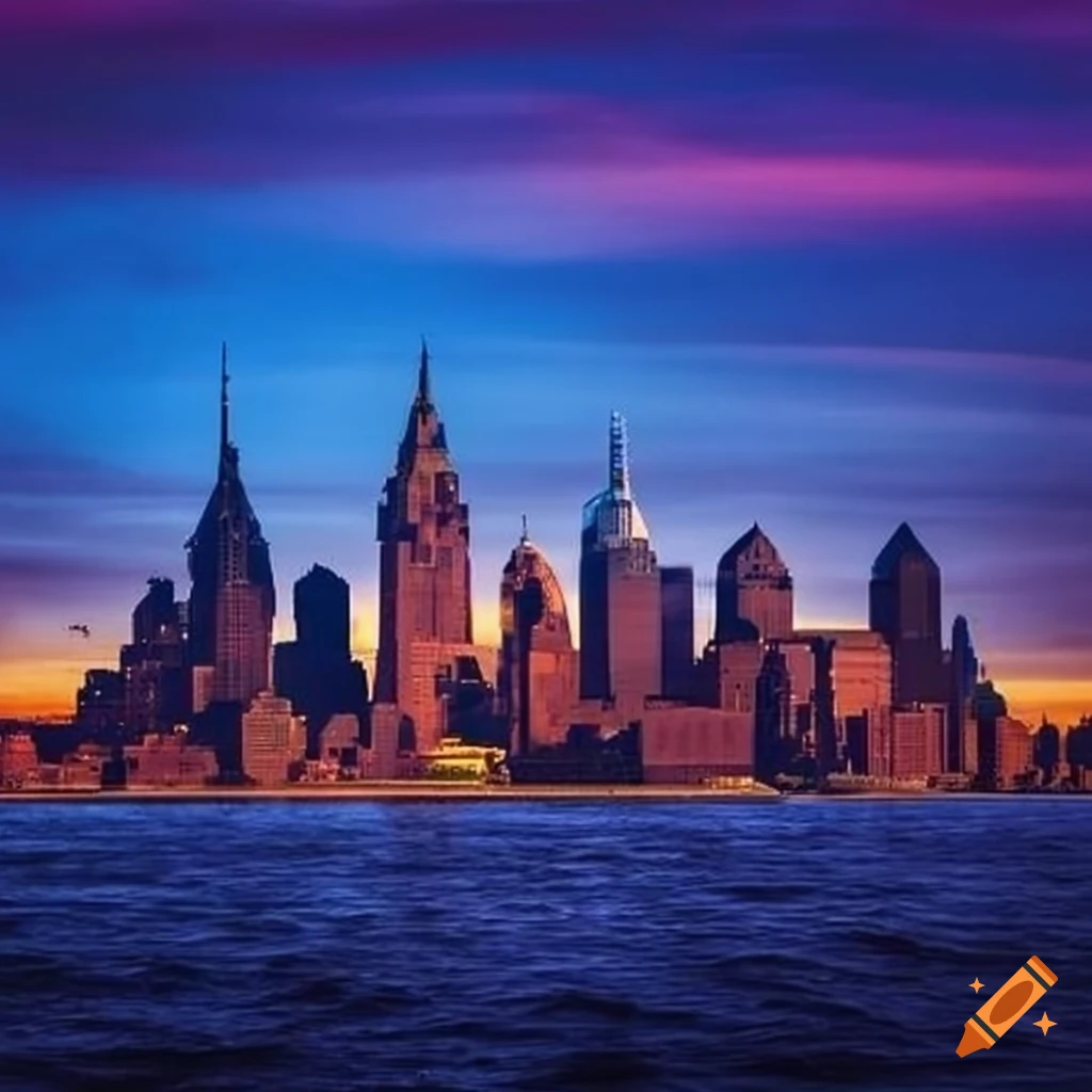 Philadelphia skyline panoramic view on Craiyon