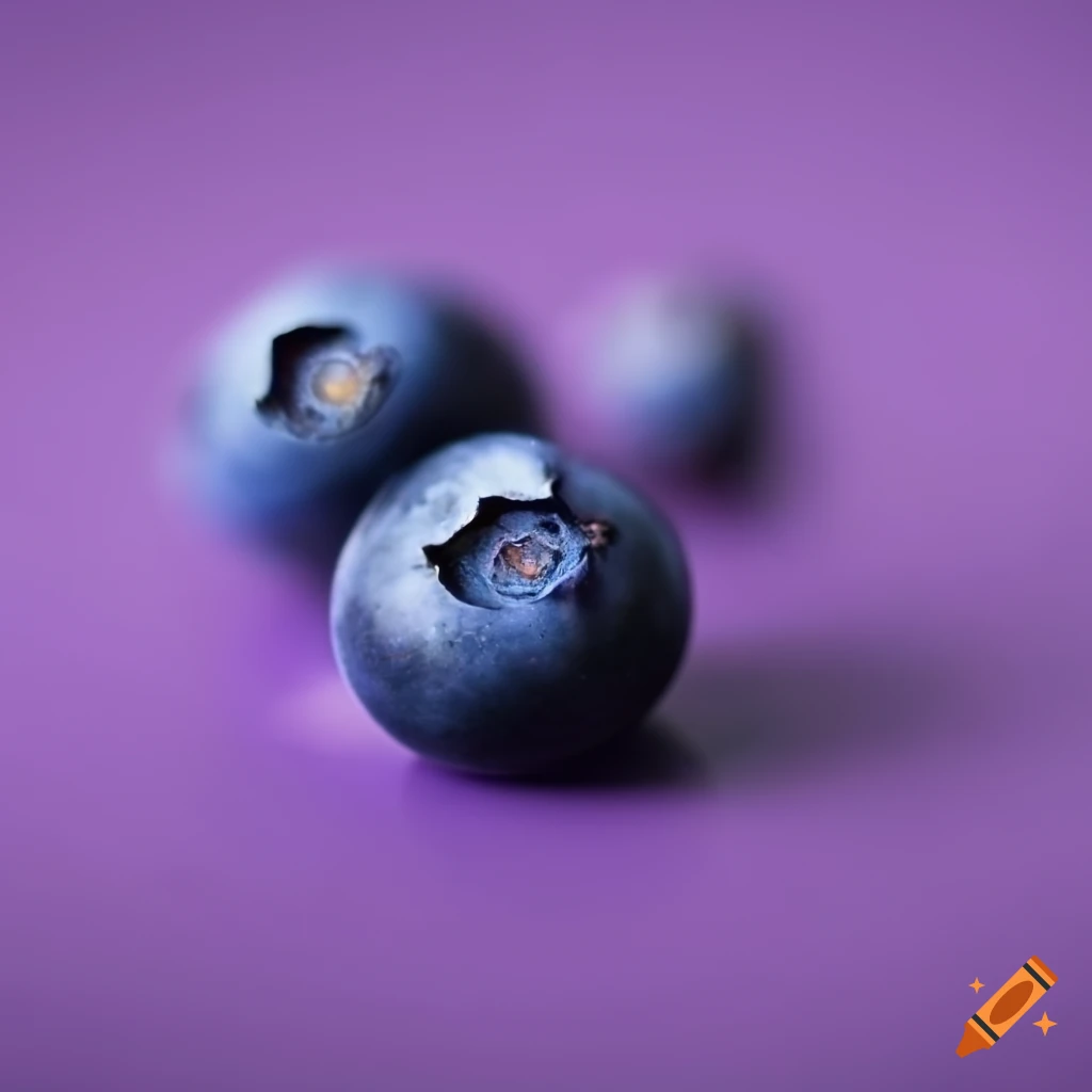 Blueberry on violet background on Craiyon