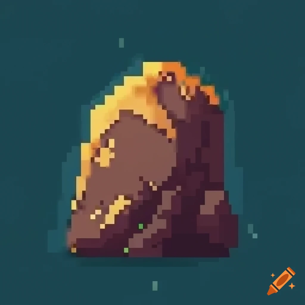 Detailed pixel art of a boulder on Craiyon