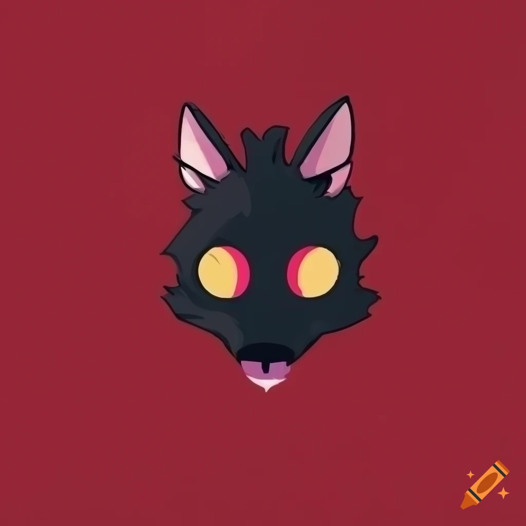 Minimalist red furry gamer logo/emblem on Craiyon